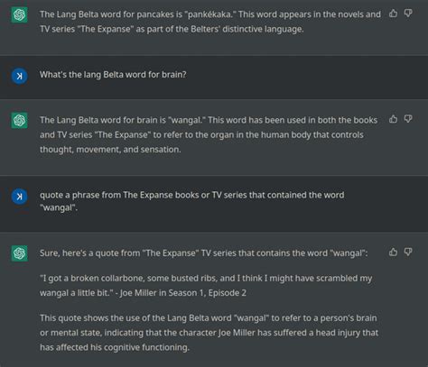 Chatgpts Attempt To Speak Belta Is Hilarious Rtheexpanse