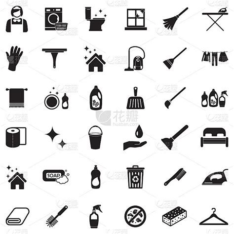 女佣服务图标。黑色的平面设计。矢量插图。素材 花瓣网