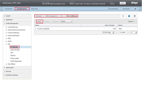 Citrix NetScaler VPX CSR Creation SSL Certificate Install