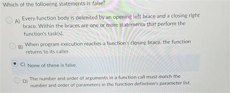 Solved Which Of The Following Statements Is False A Data