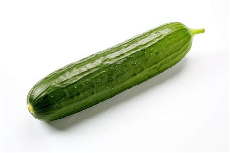 Premium Photo A Single Cucumber Isolated On White Background