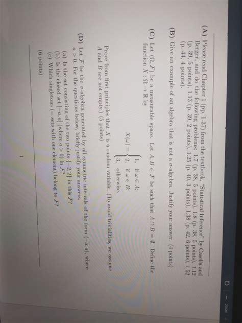 Solved C Let 12 F Be A Measurable Space Let A B E F Be