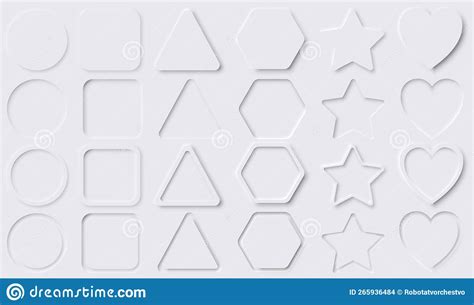 Set Of Neumorphic Ui Design Elements Vector Illustration Stock Vector Illustration Of Shapes