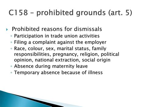 International Labour Standards And Comparative Practices On Termination Of Employment Standards