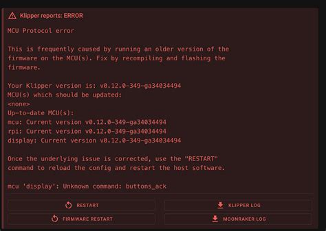 Error `unknown Command Buttonsack` After Upgrading General