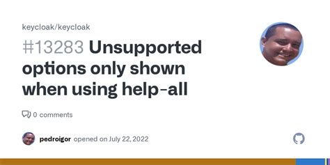 Unsupported Options Only Shown When Using Help All · Issue 13283