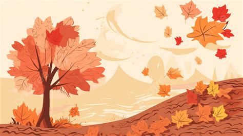 Cartoon Illustration Of The Fall Season Background Draw Fall Picture