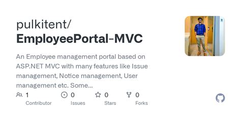 GitHub Pulkitent EmployeePortal MVC An Employee Management Portal Based On ASP NET MVC With