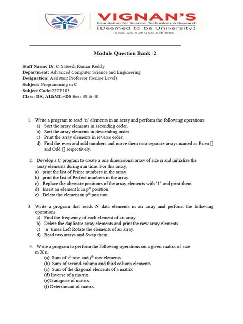 Module Bank 2 Pc Pdf String Computer Science Matrix Mathematics