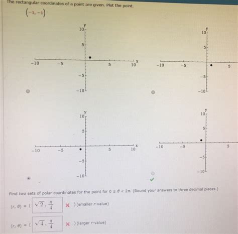 solved the rectangular coordinates of a point are given