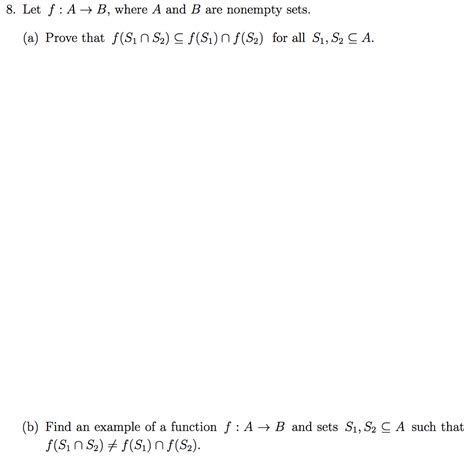 solved 8 let f a b where a and b are nonempty sets a
