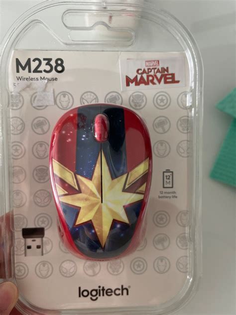 Logitech Logi M238 Wireless Mouse Captain Marvel Colour Computers And Tech Parts And Accessories