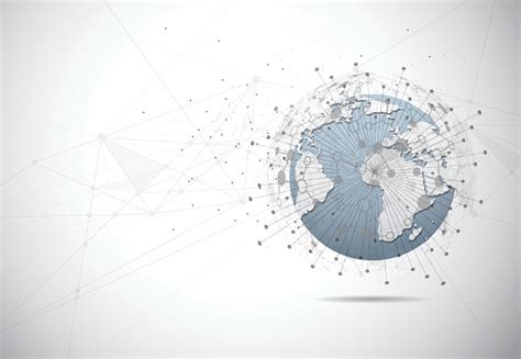 글로벌 네트워크 연결입니다 세계 지도 포인트와 라인 구성의 개념은 글로벌 비즈니스 벡터 일러스트 레이 션 3차원 형태에 대한 스톡 벡터 아트 및 기타 이미지 Istock