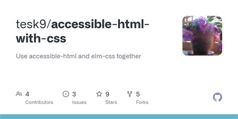 Github Tesk9accessible Html With Css Use Accessible Html And Elm Css Together