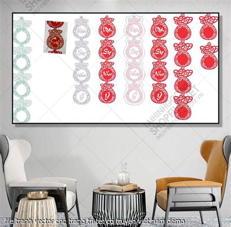 File Tranh Vector Cnc Trang Tri Tet Co Truyen Viet Nam