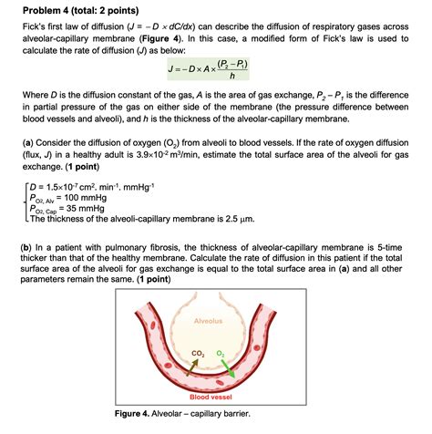 Solved Fick S First Law Of Diffusion J DdC Dx Can Chegg
