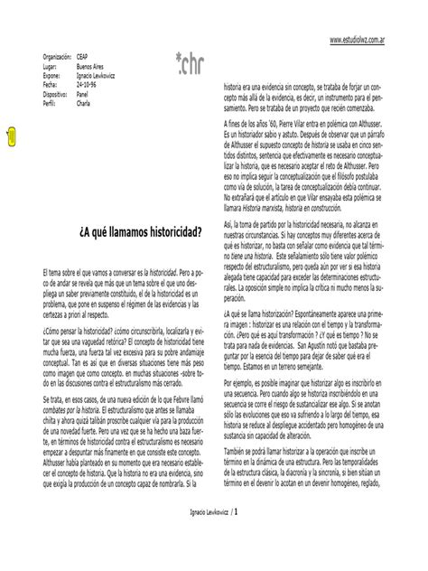 Lewkowicz Ignacio Chrhistoricidad Pdf Psicoanálisis Franz Kafka