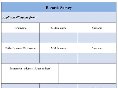 Records Survey Form Editable Pdf Forms