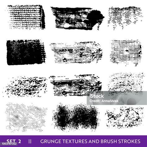 잉크 브러시 스트로크 그런 지 컬렉션입니다 더러운 디자인 요소 세트 페인트 뿌려 놓은 것 요 자유 지저분한 라인 벡터 일러스트 레이 션 0명에 대한 스톡 벡터 아트 및 기타