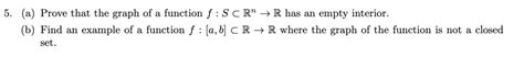 Solved A Prove That The Graph Of A Function F SRnR Has Chegg