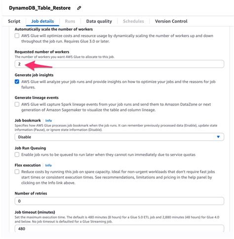 バックアップからリストアしたdynamodb テーブルに格納されているデータをaws glueを用いて元のテーブルに複製する