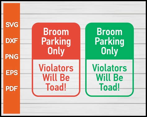 Broom Parking Only Violators Will Be Toad Halloween Svg