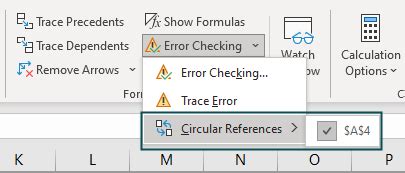 Circular Reference In Excel How To Find Show Remove Check