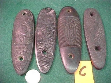 Vintage Rifle Shotgun Butt Plates Lot Of Four 4 Horn Hard Rubber C
