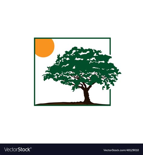 Landscape Tree Logo Design Royalty Free Vector Image