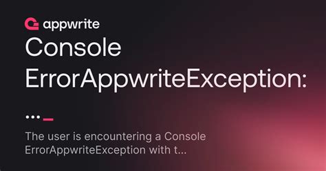 Console Errorappwriteexception User Role Guests Missing Scope Account Threads Appwrite