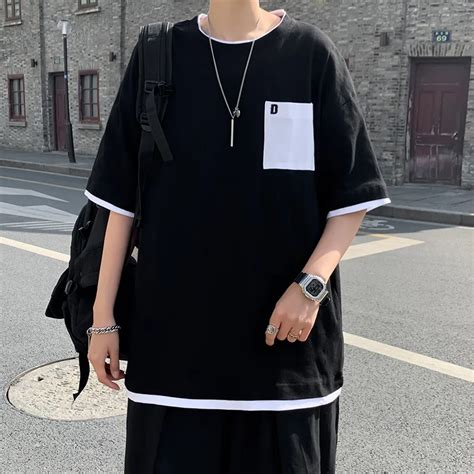 한국 애니메이션 만화 코튼 티셔츠 남성용 2022 티셔츠 하라주쿠 여름 고딕 의류 스트리트웨어 펑크 그래픽 힙합