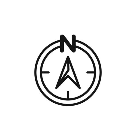 navigator arrow icon outline collection in black and on white