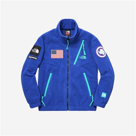 슈프림 X 노스페이스 트랜스 안타티카 익스페디션 플리스 자켓 로얄 17ss Supreme Kream