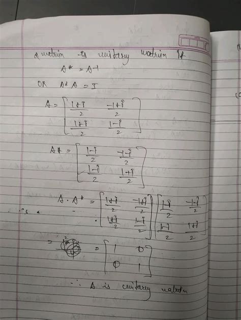 Prove That The Matrix Is Unitary