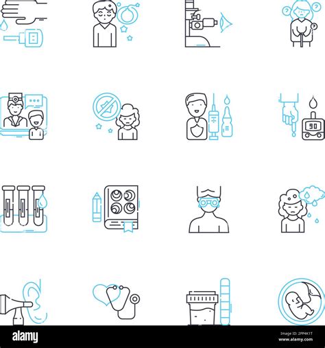 Medical Oversight Linear Icons Set Supervision Management Governance Oversight Control