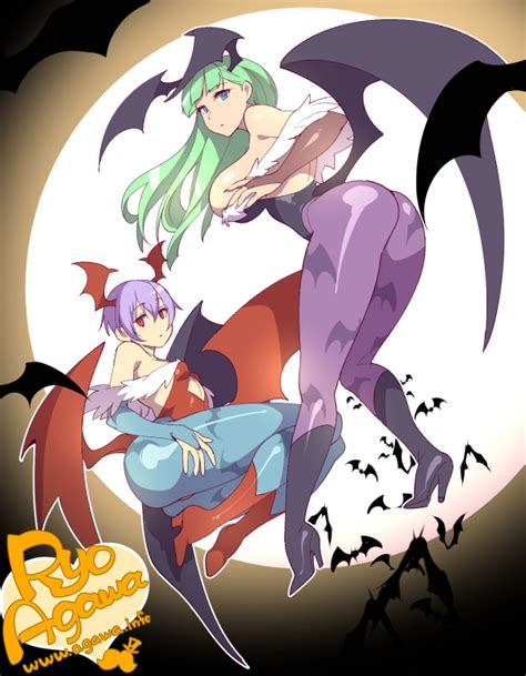 Morrigan Aensland And Lilith Aensland Vampire Drawn By Agawa Ryou Danbooru