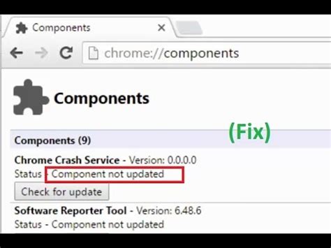 Chrome Component Not Updated Fix Chrome Components YouTube