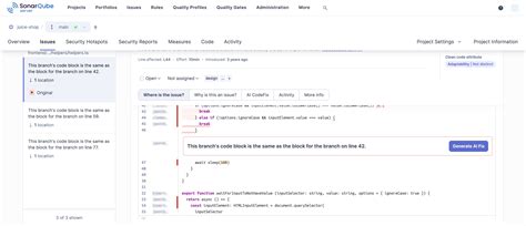Fixing Issues Sonar Documentation
