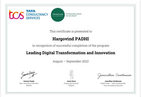 Hargovind Padhi On Linkedin Completed Ldti From Insead Good Concepts