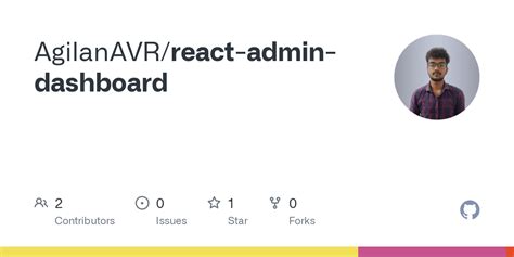 GitHub AgilanAVR React Admin Dashboard