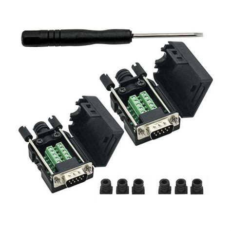 Getuscart Yiovvom Db9 Breakout Connector To Wiring Terminal Rs232 D Sub Male Serial Adapters