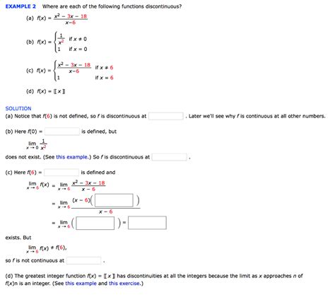 Solved Example 2 Where Are Each Of The Following Functions