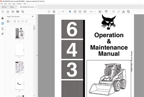 Bobcat 643 Loader Operation Maintenance Manual 6566708 PDF DOWNLOAD