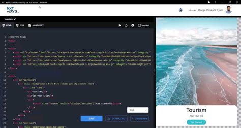 Syam Sanagana On Linkedin Nxtwave Html5 Html Css Tourism Content