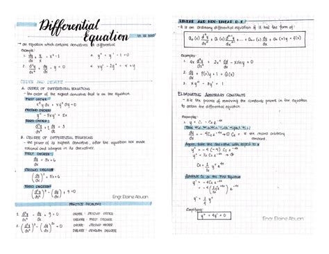Differential Equations Notes Civil Engineering Studocu