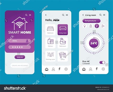 Smart Home App Design Elements Stock Vector Royalty Free 2250045313 Shutterstock