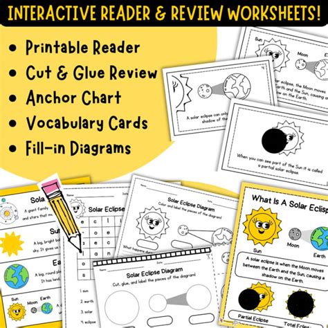 Solar Eclipse Science Activities K 2 Reader Charts Diagrams And Writing