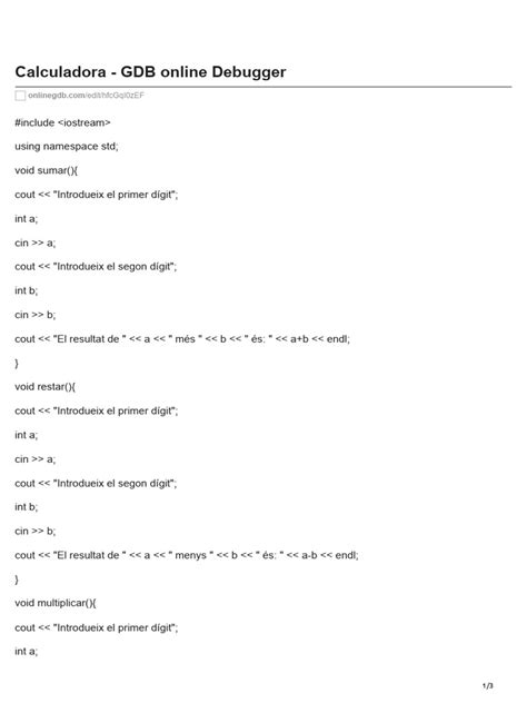 Calculadora Gdb Online Debugger Pdf