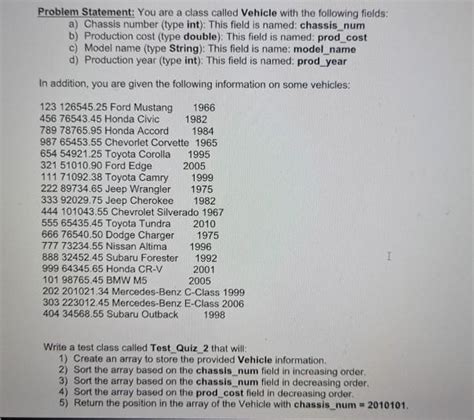 Solved Problem Statement You Are A Class Called Vehicle