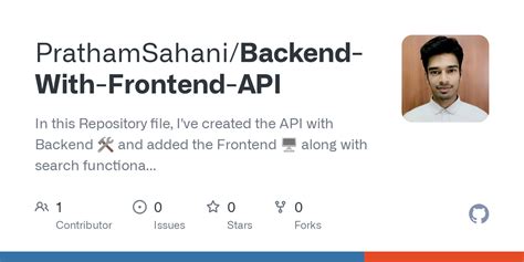 Github Prathamsahanibackend With Frontend Api In This Repository